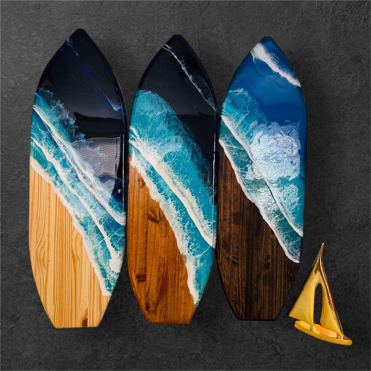 4ft Resin Surfboard Wall Art with Oars -Custom Order 48" – Daphnew Design